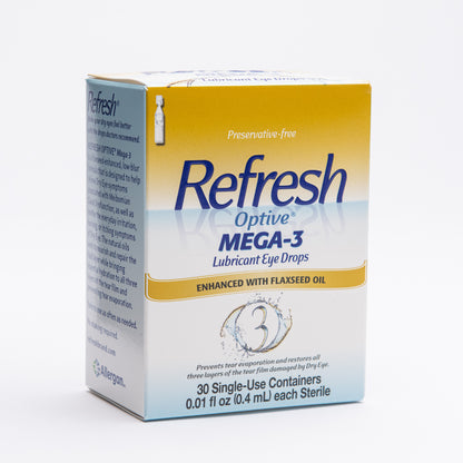 Refresh Optive Mega-3 PF Lubricant Eye Drops (30 vials) – Peeq Pro
