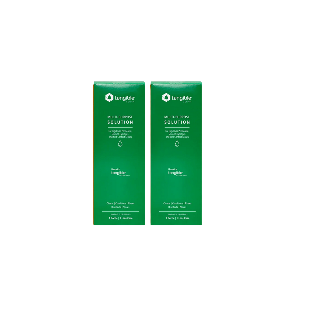 Tangible Clean Multi-Purpose Contact Lens Solution, 12 oz Bottle, 2-Pa ...